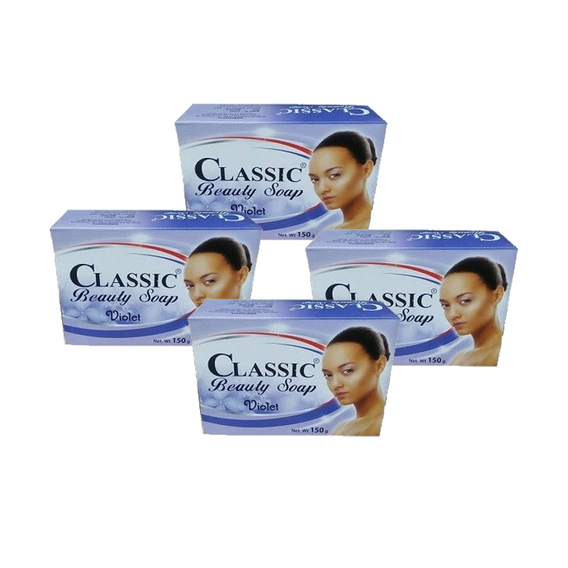 Classic Beauty Soap Violet 150 g (Pack of 4) - Fresh To Dommot
