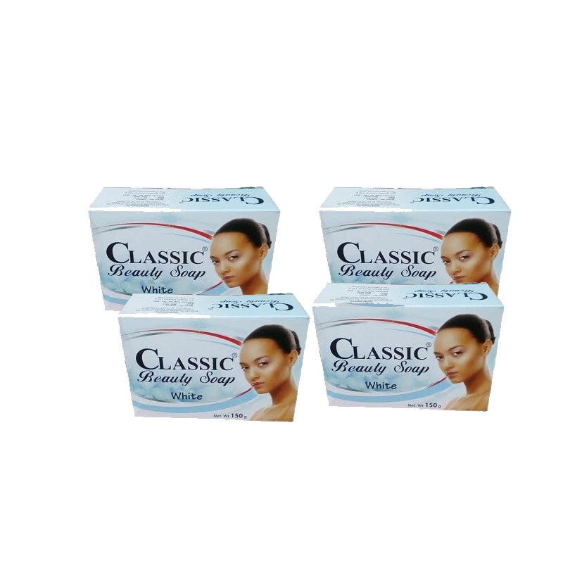 Classic Beauty Soap White 150 g (Pack of 4) - Fresh To Dommot