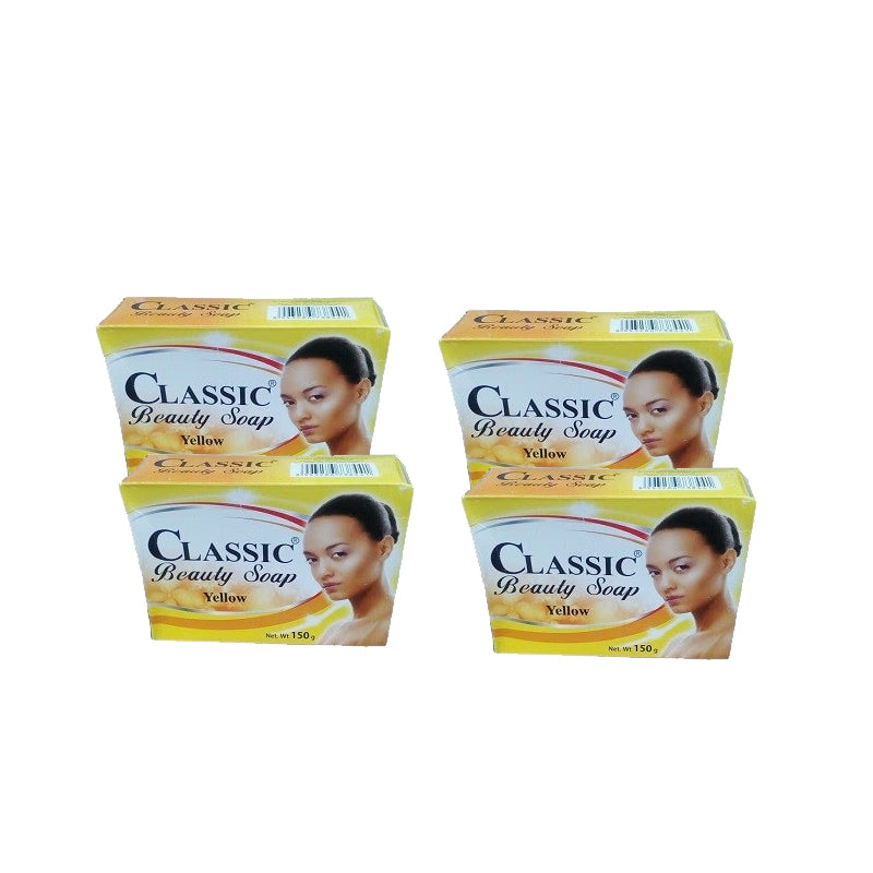 Classic Beauty Soap Yellow 150 g (Pack of 4) - Fresh To Dommot