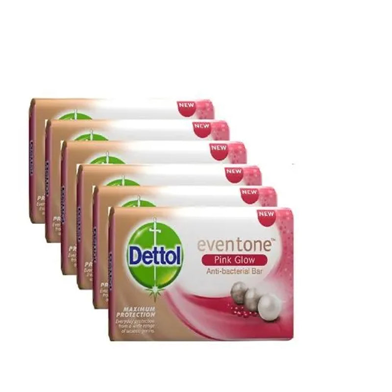 Dettol AntiBacterial Soap Even Tone Pink Glow (Pack of 6) - 60 g ...