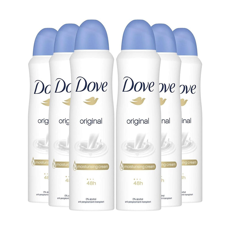 Dove AntiPerspirant Deodorant Spray Original 200 ml (Pack of 6) - Fresh To Dommot