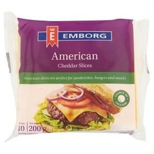 Emborg American Cheddar Slices 200 g x10 - Fresh To Dommot