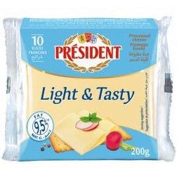 President Light Cheese 200 g 10 Slices - Fresh To Dommot